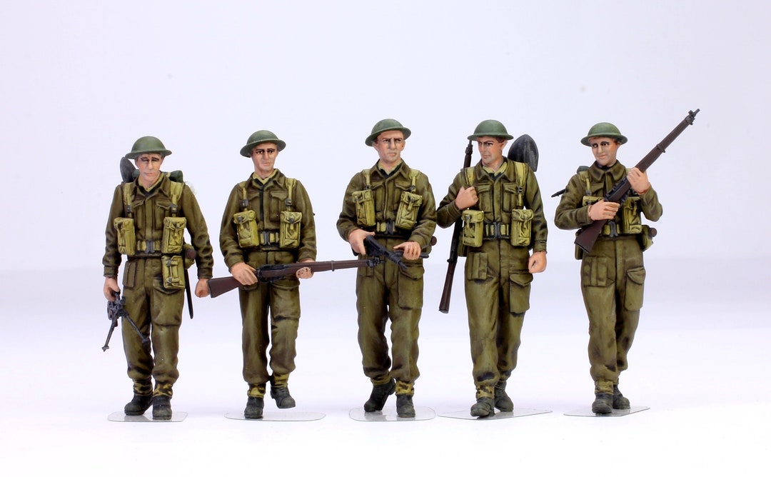Pro-painted Figures British Infantry (05 Soldiers) on Patrol, WW2 - Etsy