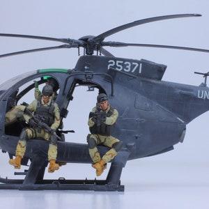 Pro Built Model MAH-6J Little Bird Nightstalkers /w 02 Pilots & 04 ...