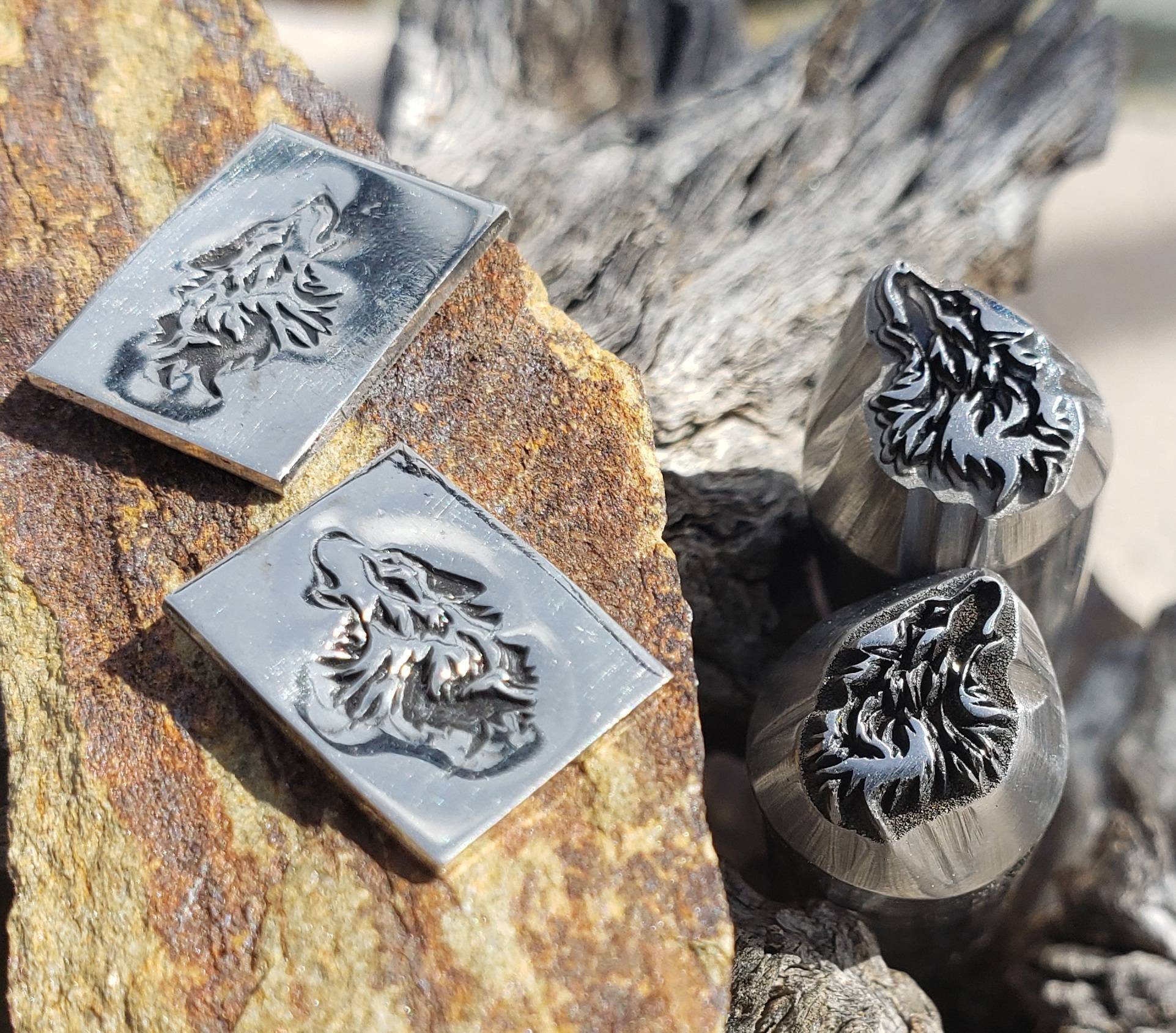 Howling Wolf Metal Stamp - Etsy