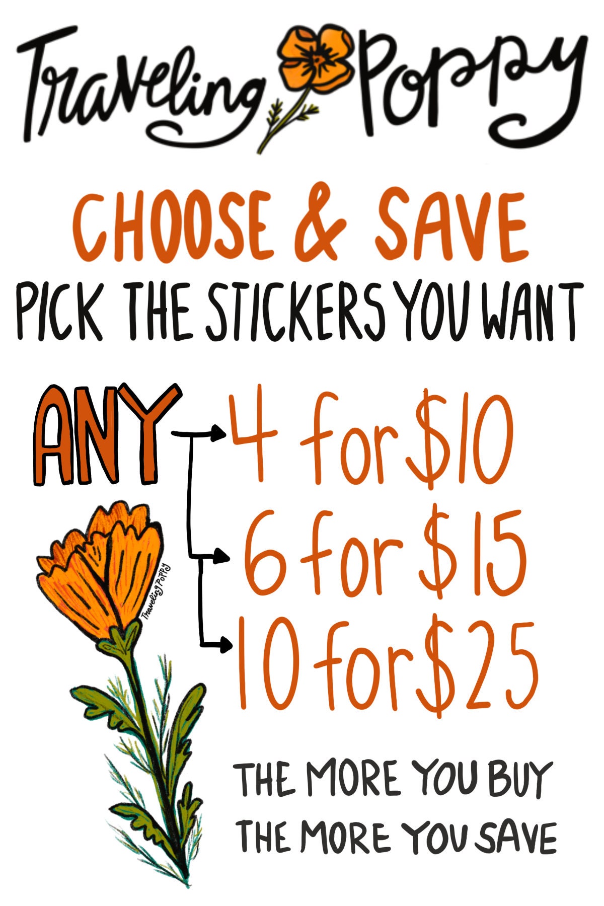 Choose Any 6 Stickers, Sticker Set, Multipack, Sticker Bundle, Assorted ...