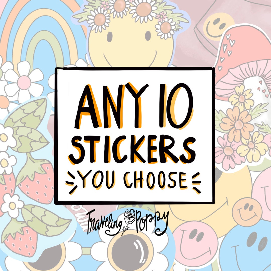 Choose Any 10 Stickers, Sticker Set, Multipack, Sticker Bundle ...