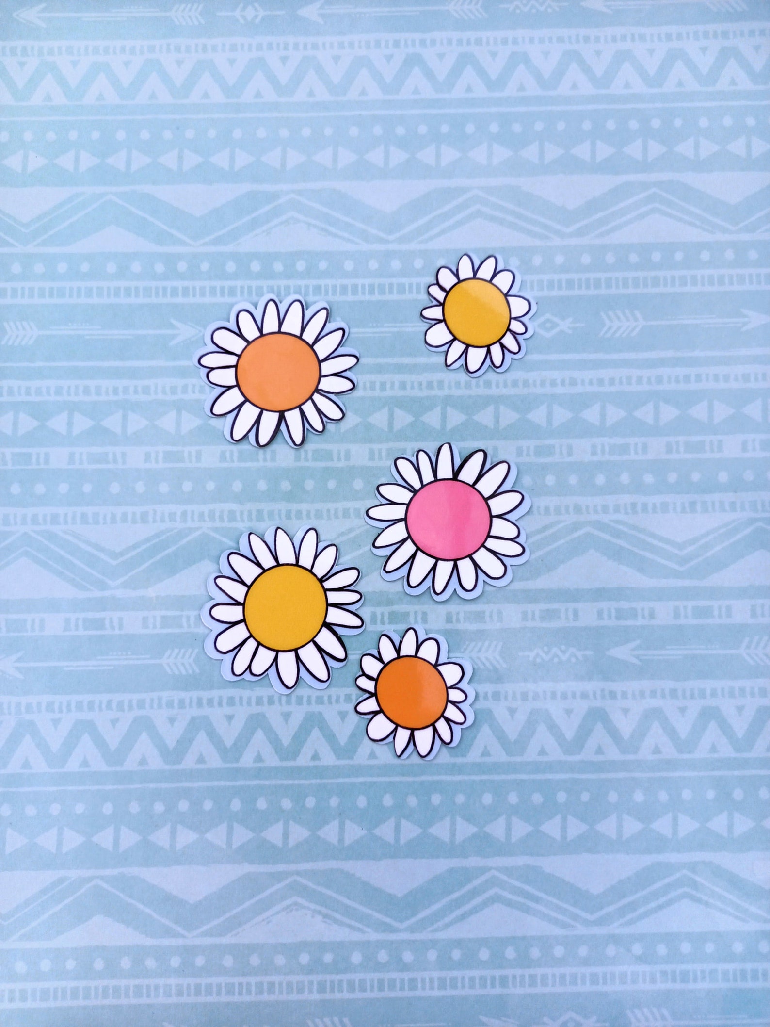 Daisy Happy Face Sticker Set Daisy Vinyl Stickers Waterproof | Etsy
