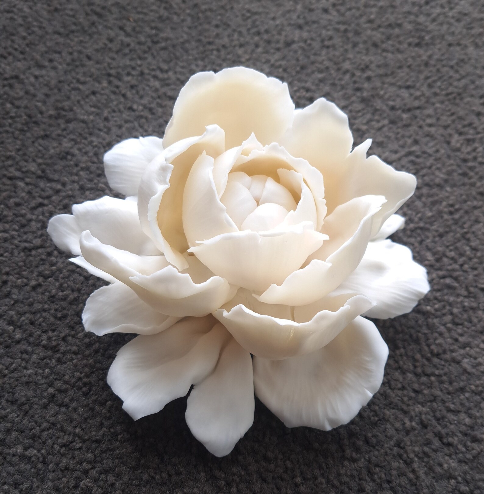 White Peony Real Porcelain Flower, Wall / Table Art, Ceramic Flowers ...