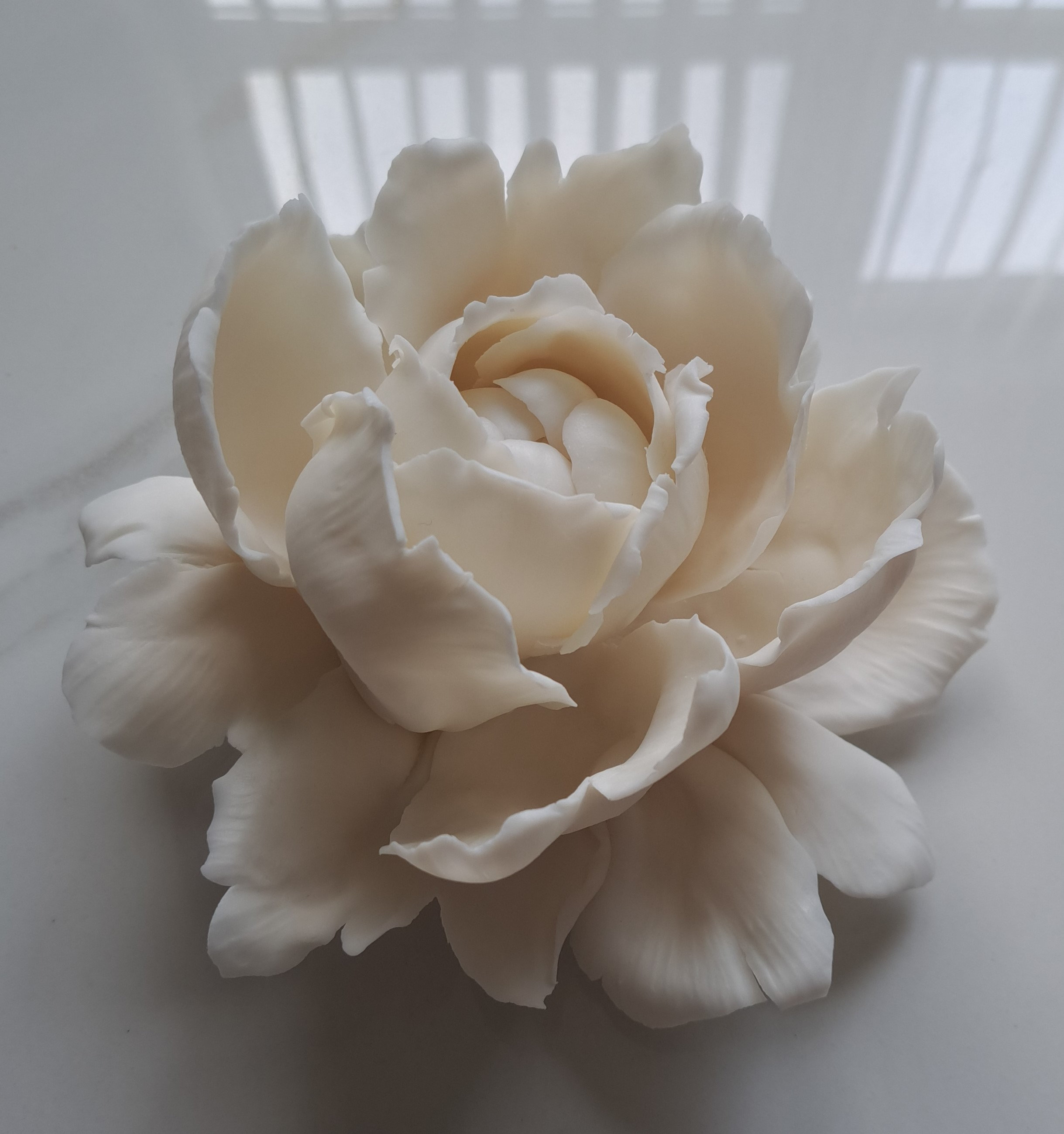 White Peony Real Porcelain Flower, Wall / Table Art, Ceramic Flowers ...