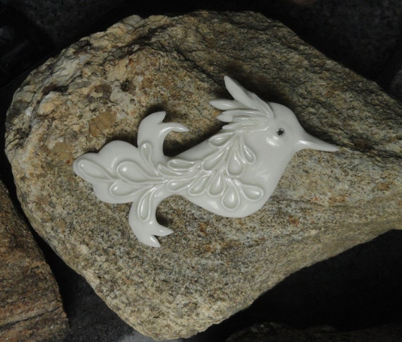 WHITE BIRD BROOCH Porcelain Jewelry White Bird White | Etsy