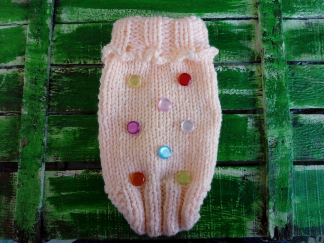 Knitted Rose Pink Dog Sweater With Buttons Cat Dog Rabbit - Etsy