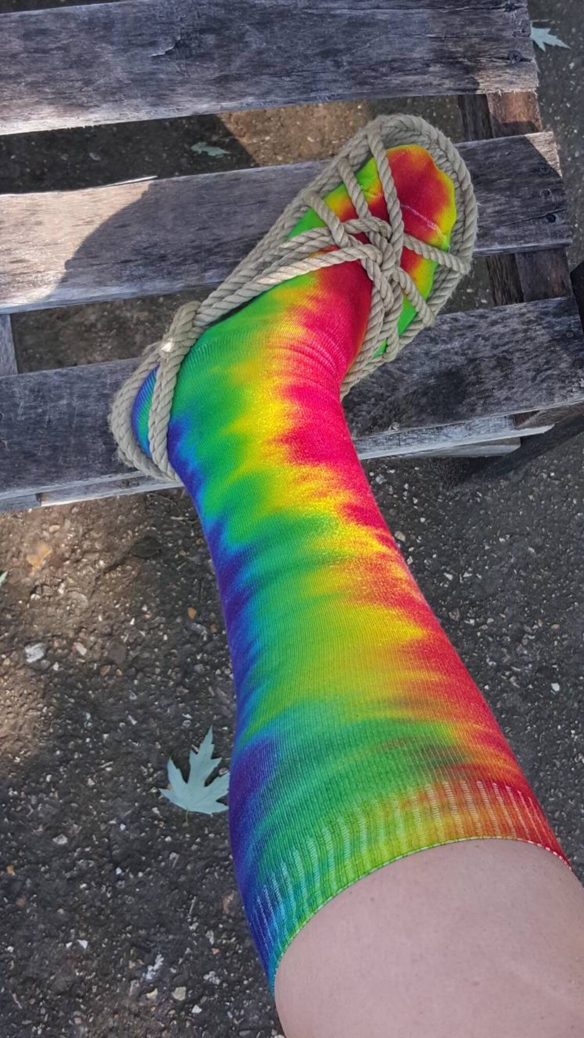 Women's Knee High Socks Hippie Clothing Handmade Tie | Etsy