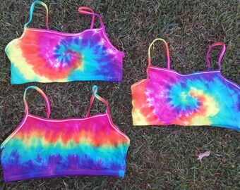Neon Rainbow Tie Dye Sports Bra - Etsy