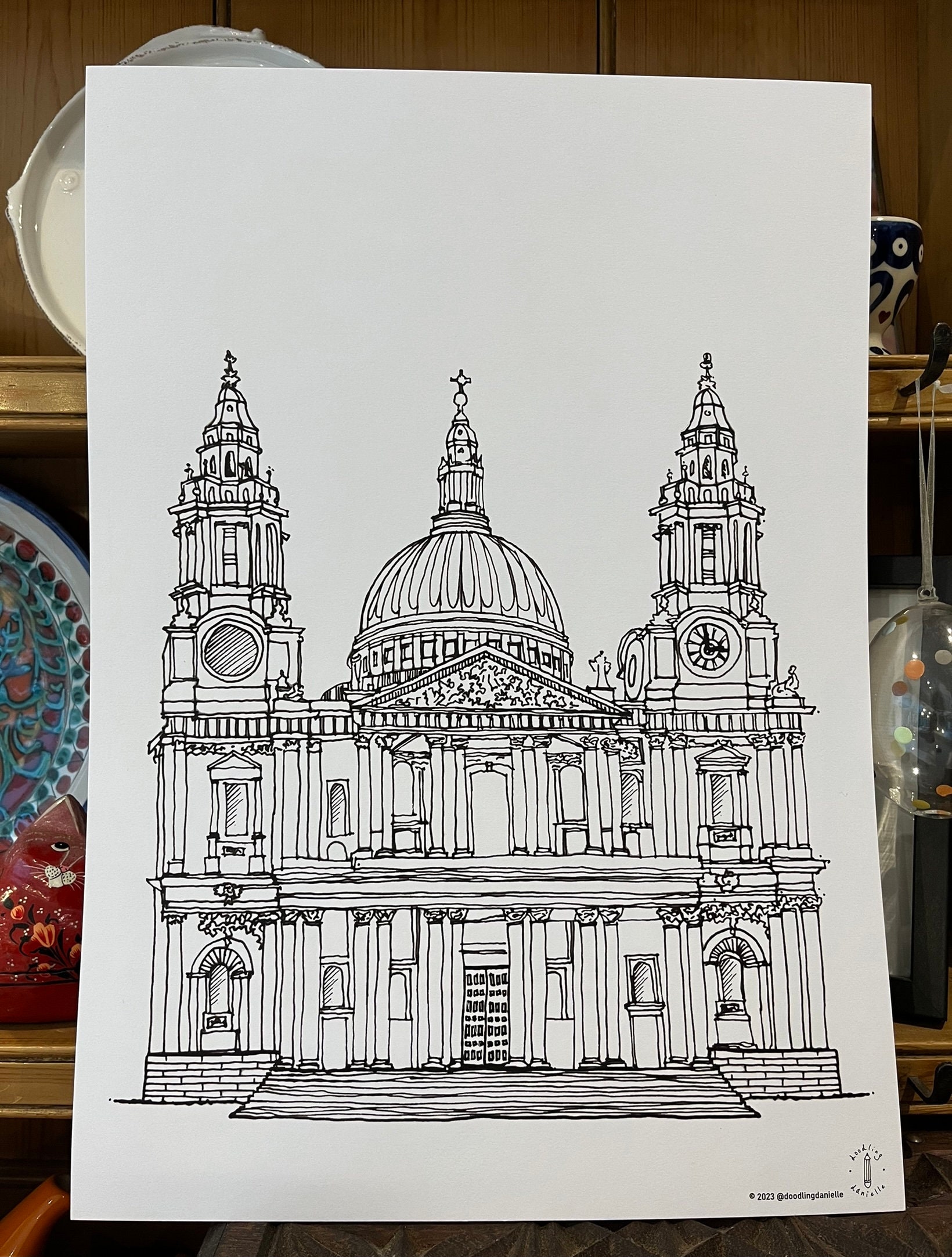 Hand Drawn Illustration of St Pauls Cathedral - Etsy