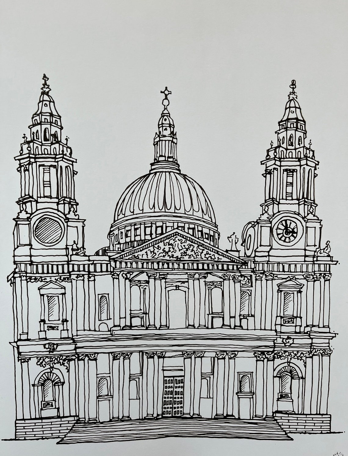 Hand Drawn Illustration of St Pauls Cathedral - Etsy