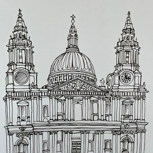 Hand Drawn Illustration of St Paul’s Cathedral - Digital Copy - Etsy