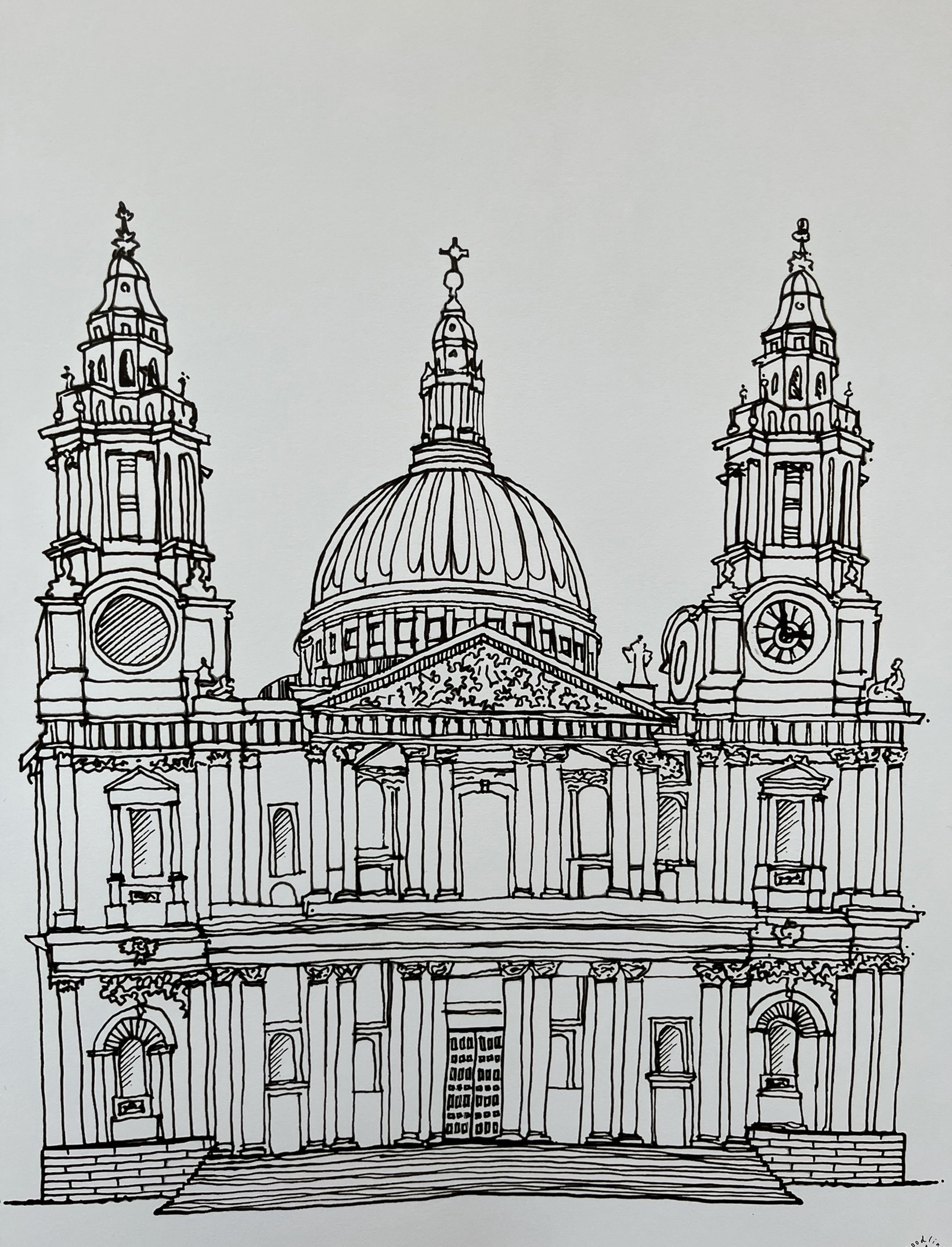 Hand Drawn Illustration of St Pauls Cathedral - Etsy
