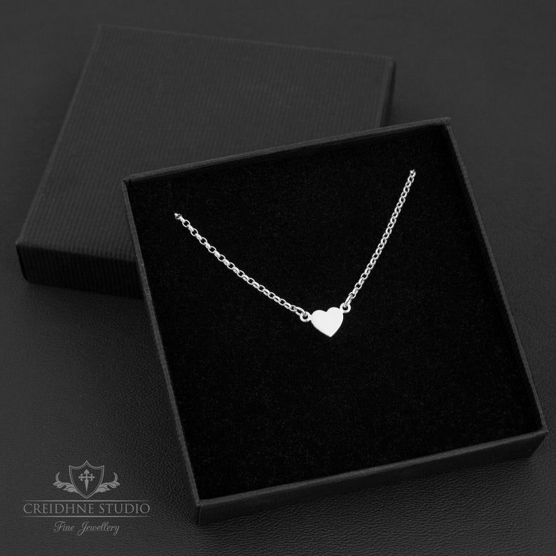 Permanently Locking Tiny Heart Day Collar, Sterling Silver, Very ...