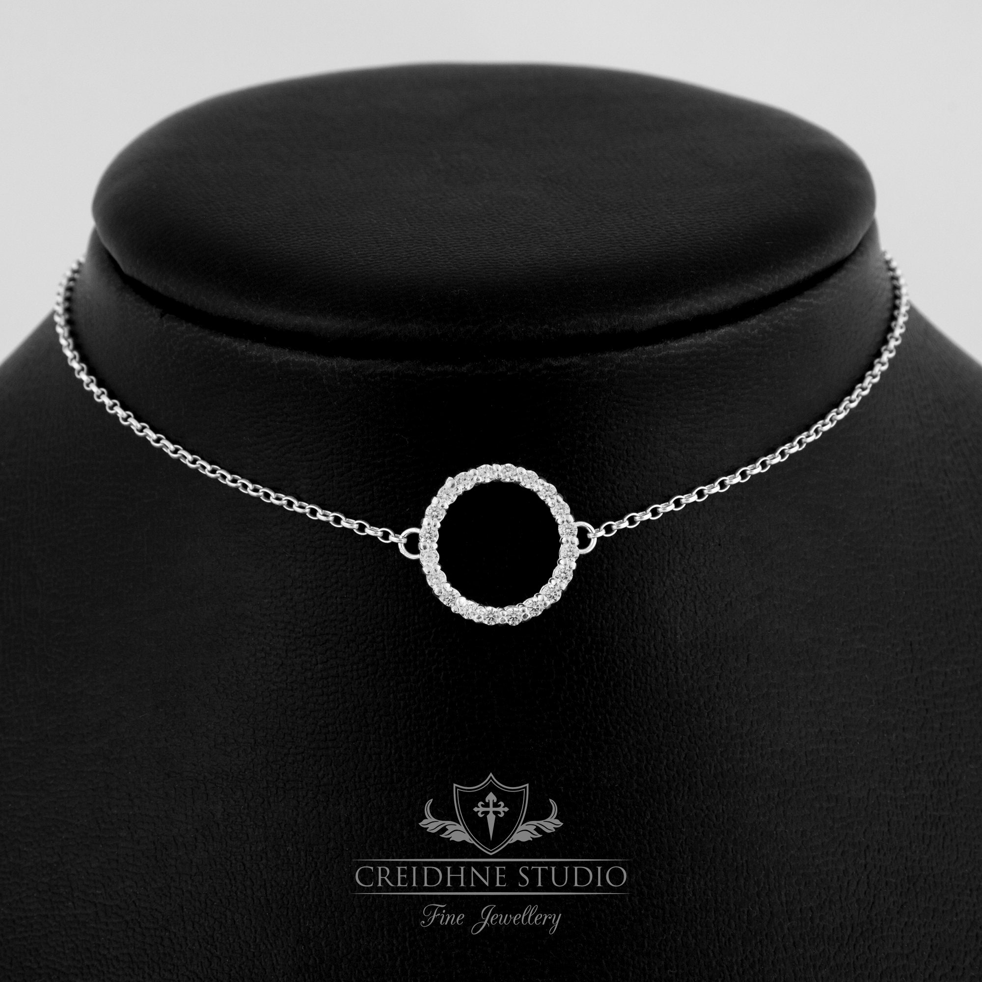 Sparkly Ring Day Collar Sterling Silver Very Delicate and - Etsy