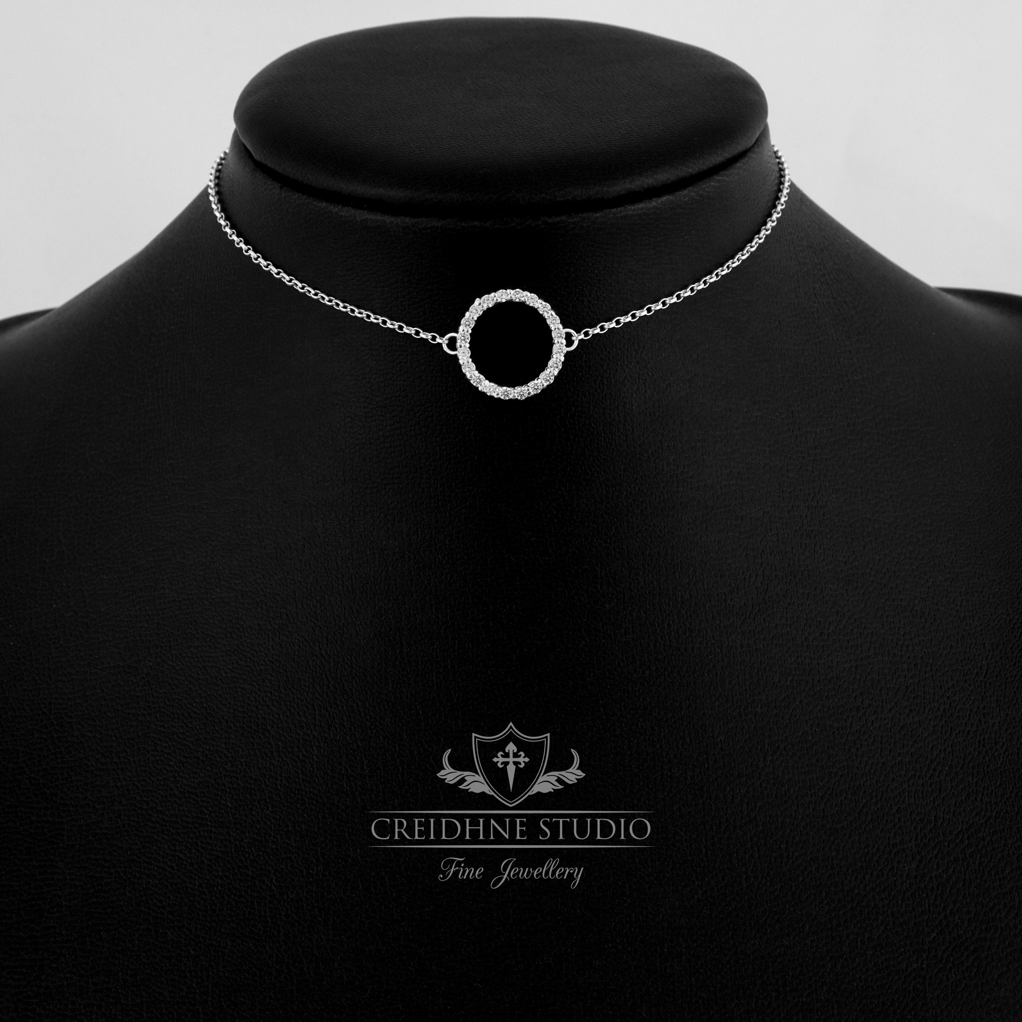 Sparkly Ring Day Collar Sterling Silver Very Delicate and - Etsy