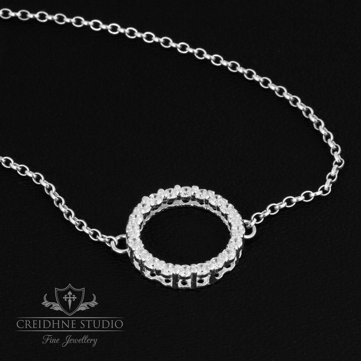 Sparkly Ring Day Collar Sterling Silver Very Delicate and - Etsy