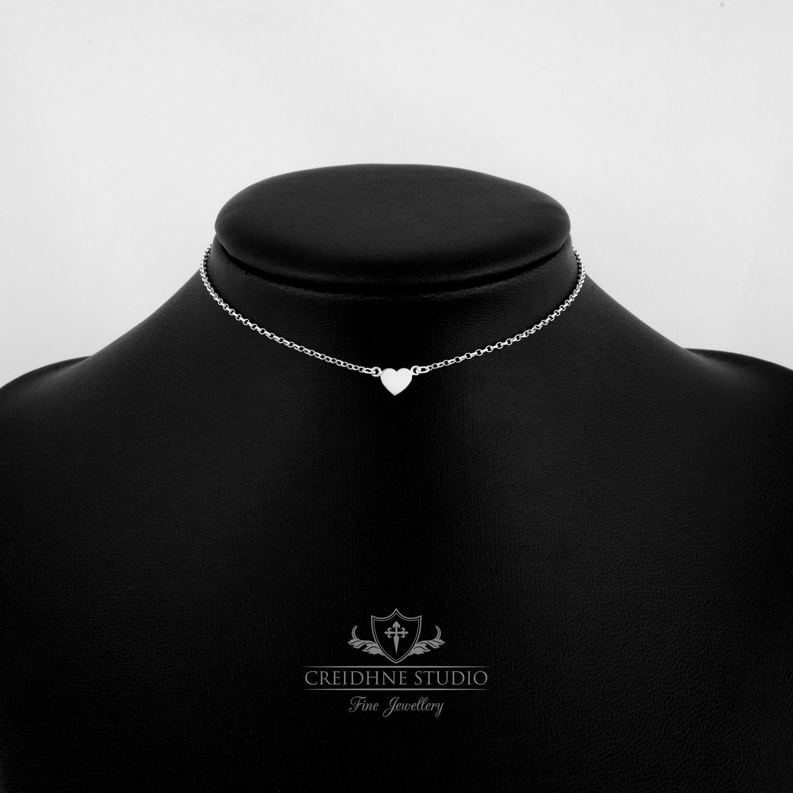 Permanently Locking Tiny Heart Day Collar, Sterling Silver, Very ...