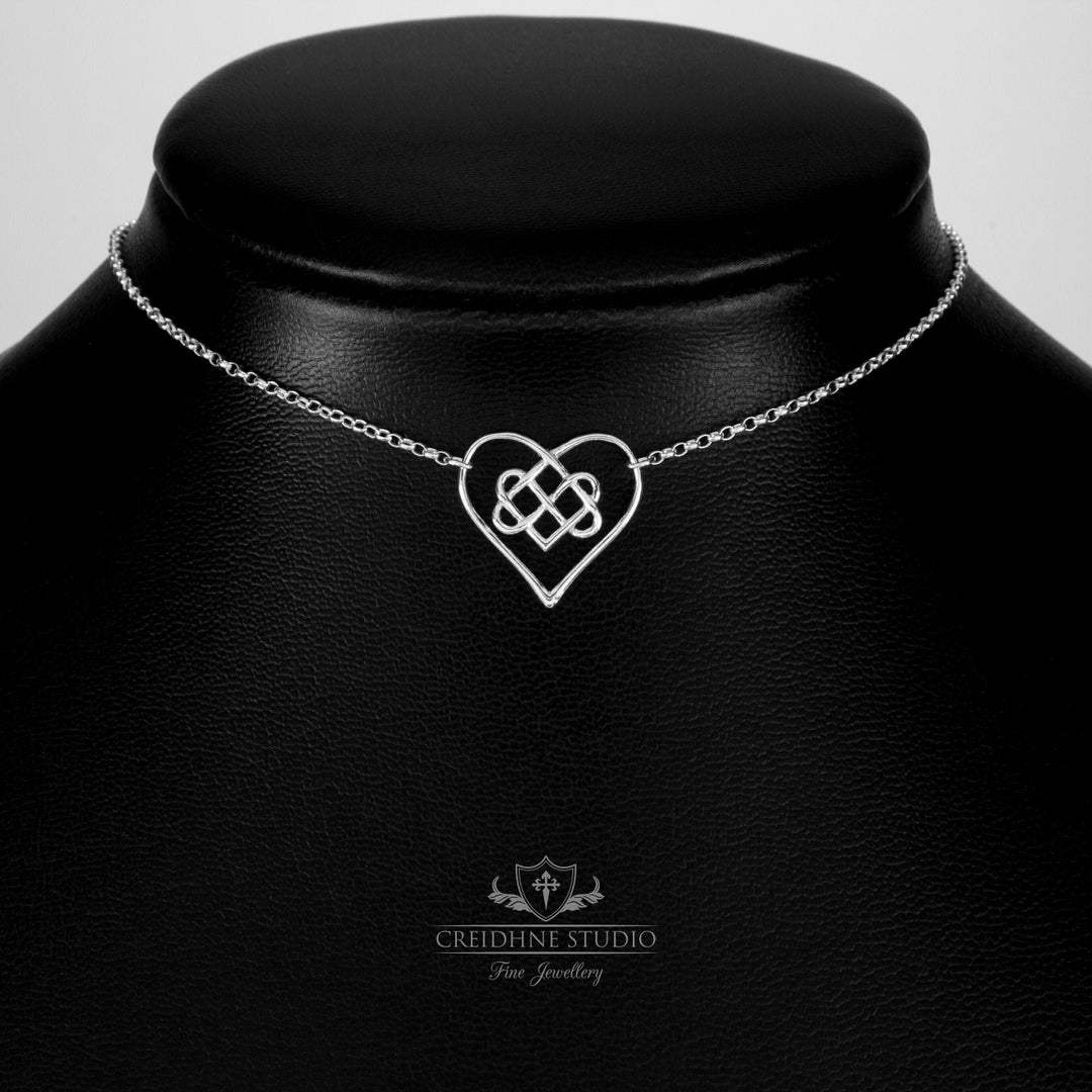 Sterling Silver Infinity Knot Heart Necklace: Polyamory Day Collar ...