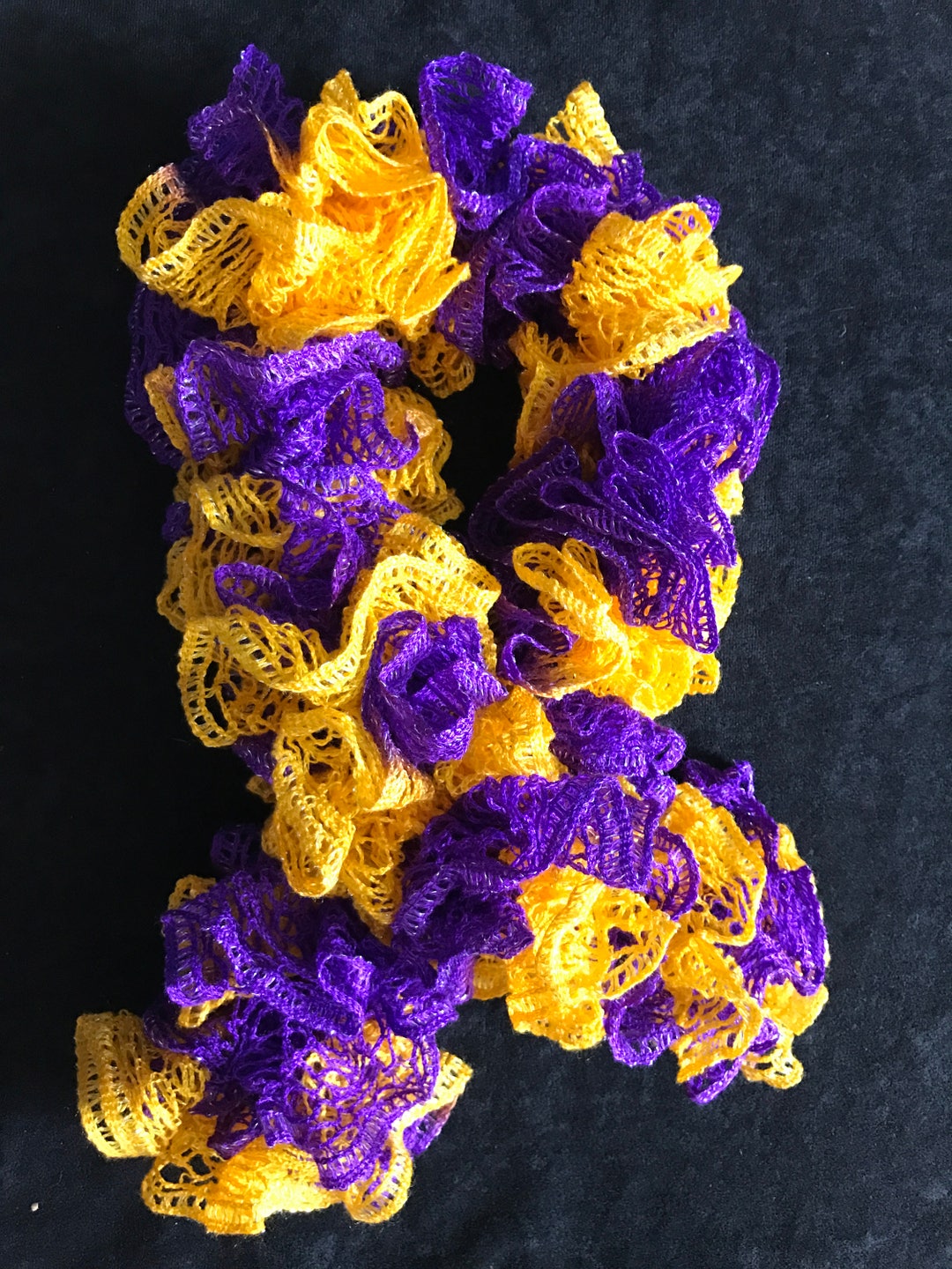 Purple & Gold Ruffle Scarf - Etsy