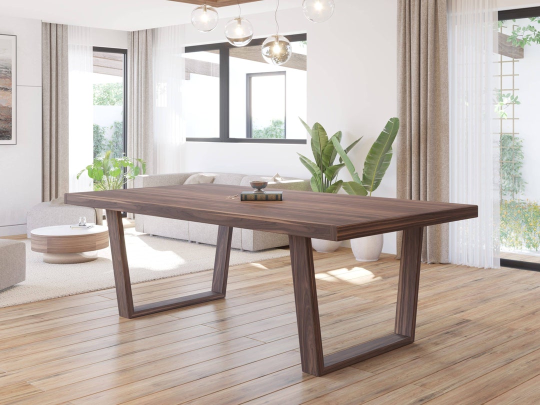 The Harper Modern Hardwood Dining Table - Etsy