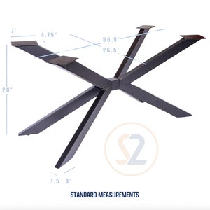 The Harper Steel Hardwood American Steel Spider Base Dining Table - Etsy