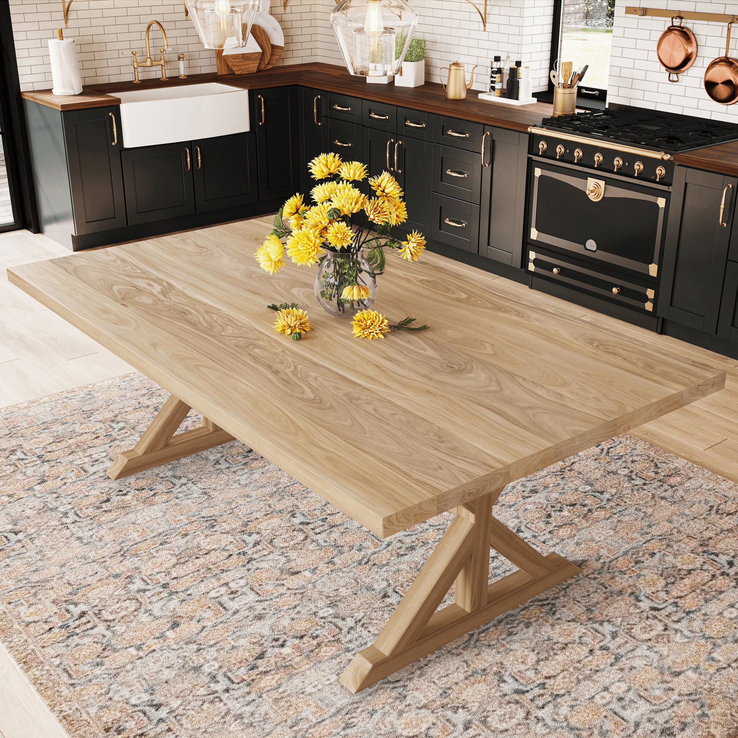 The Western Hardwood Dining Table - Etsy