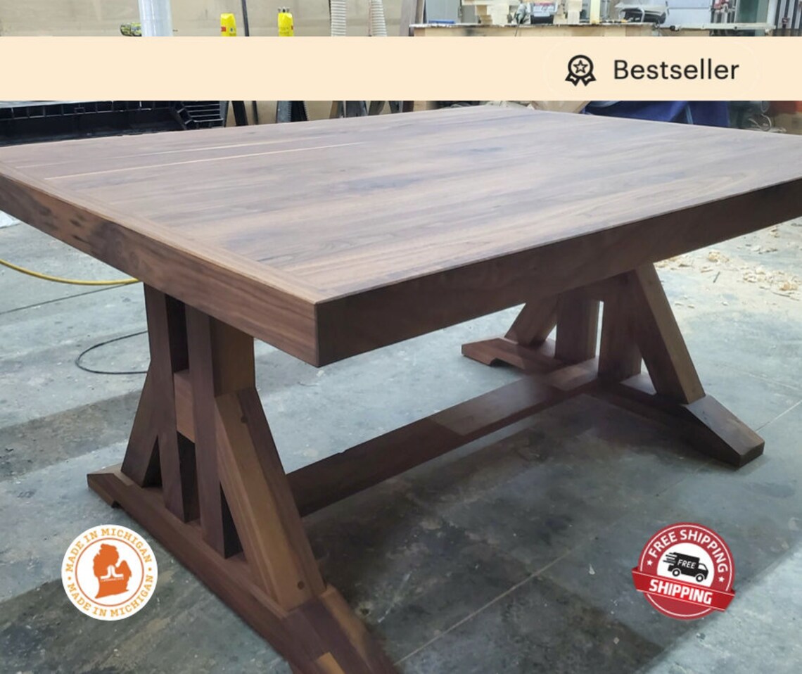 Walnut Dining Table Farm House Table Farm Table Bench - Etsy