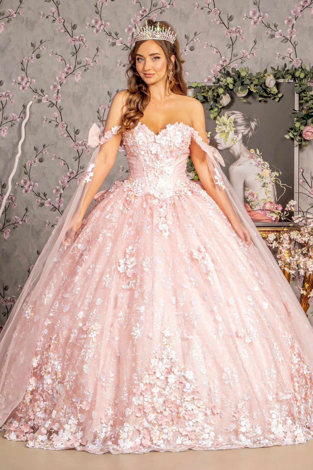 Lauren Light Pink Princess Dress, Quincenera, Prom, Big Elegant Dress ...