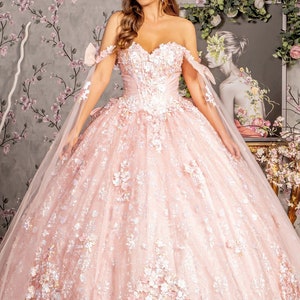 Lauren Light Pink Princess Dress, Quincenera, Prom, Big Elegant Dress ...