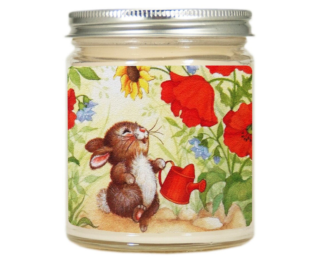Spring Candle Easter Bunny Flowers Personalized Easter Gift Spring ...