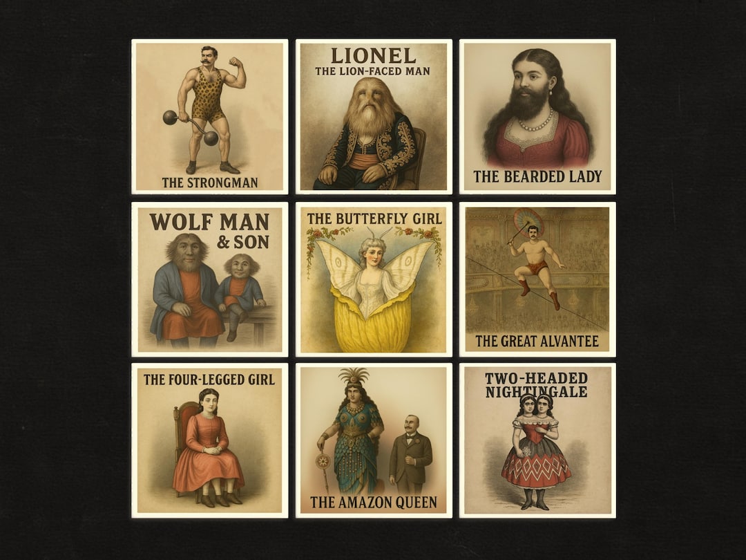 Vintage Carnival Ceramic Art Tile – Freak Show Halloween Decor - Etsy