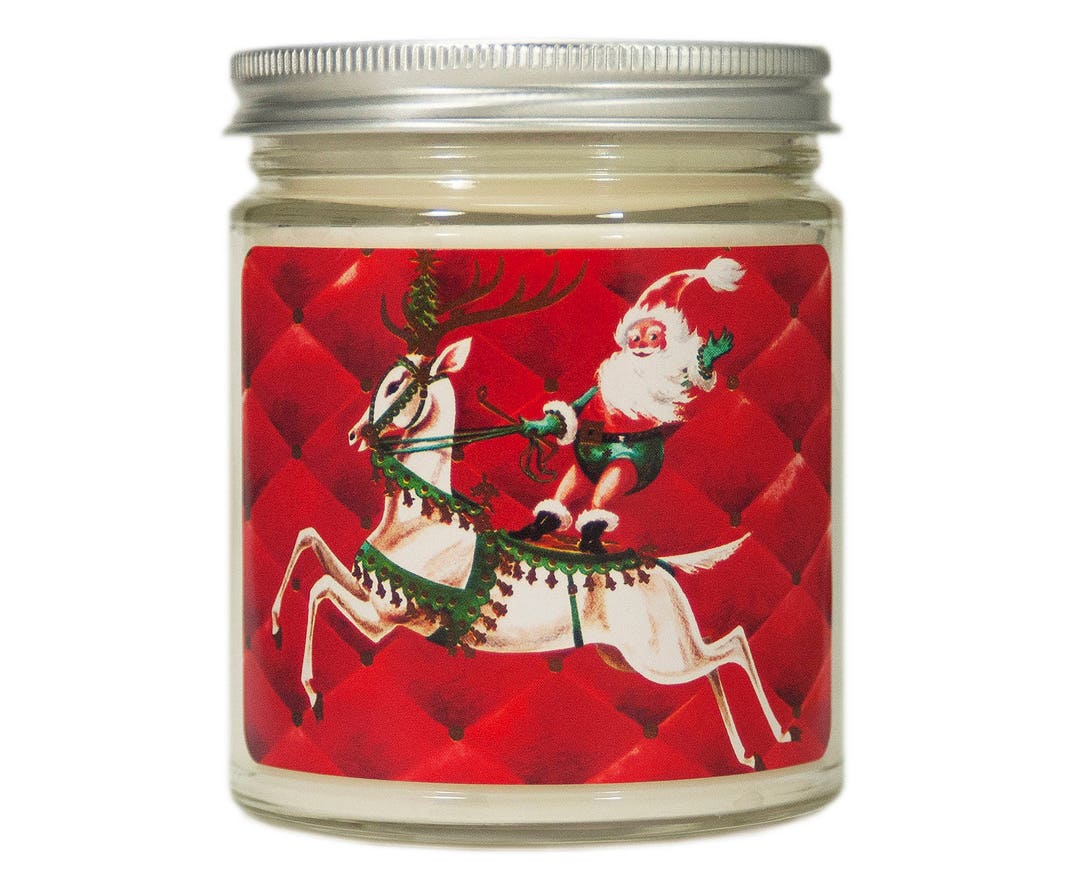 Retro Christmas Candle, Personalized Candle, Holiday Candle Scented ...