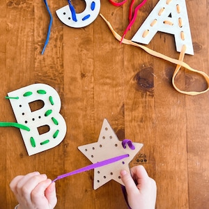 Alphabet Lacing Cards | Number Lacing Cards | Wooden Lacing Cards ...