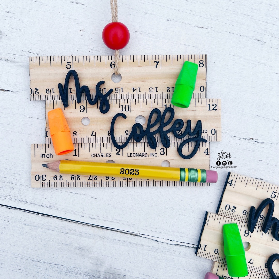 Teacher Ruler Christmas Ornament | Teacher Christmas Ornament | Ruler ...