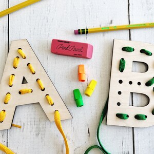 Alphabet Lacing Cards | Number Lacing Cards | Wooden Lacing Cards ...