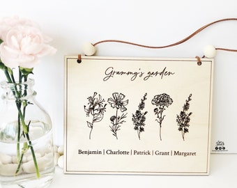 Custom Birth Flower Bouquet Sign Mother's Day Gift Monthly Birth ...