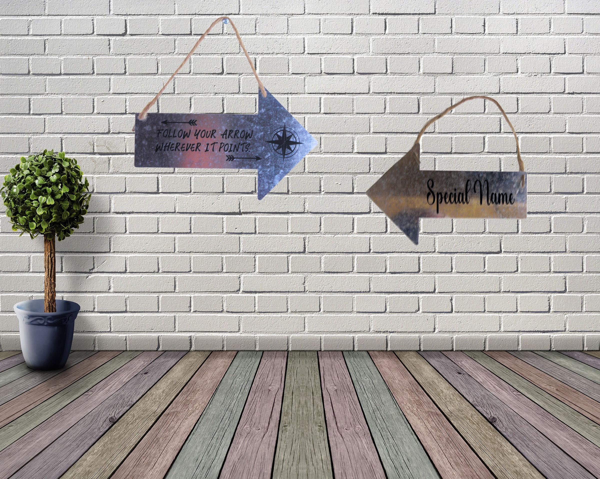 Personalized Galvanized Metal Arrow Sign: Inspirational Wall Decor - Etsy
