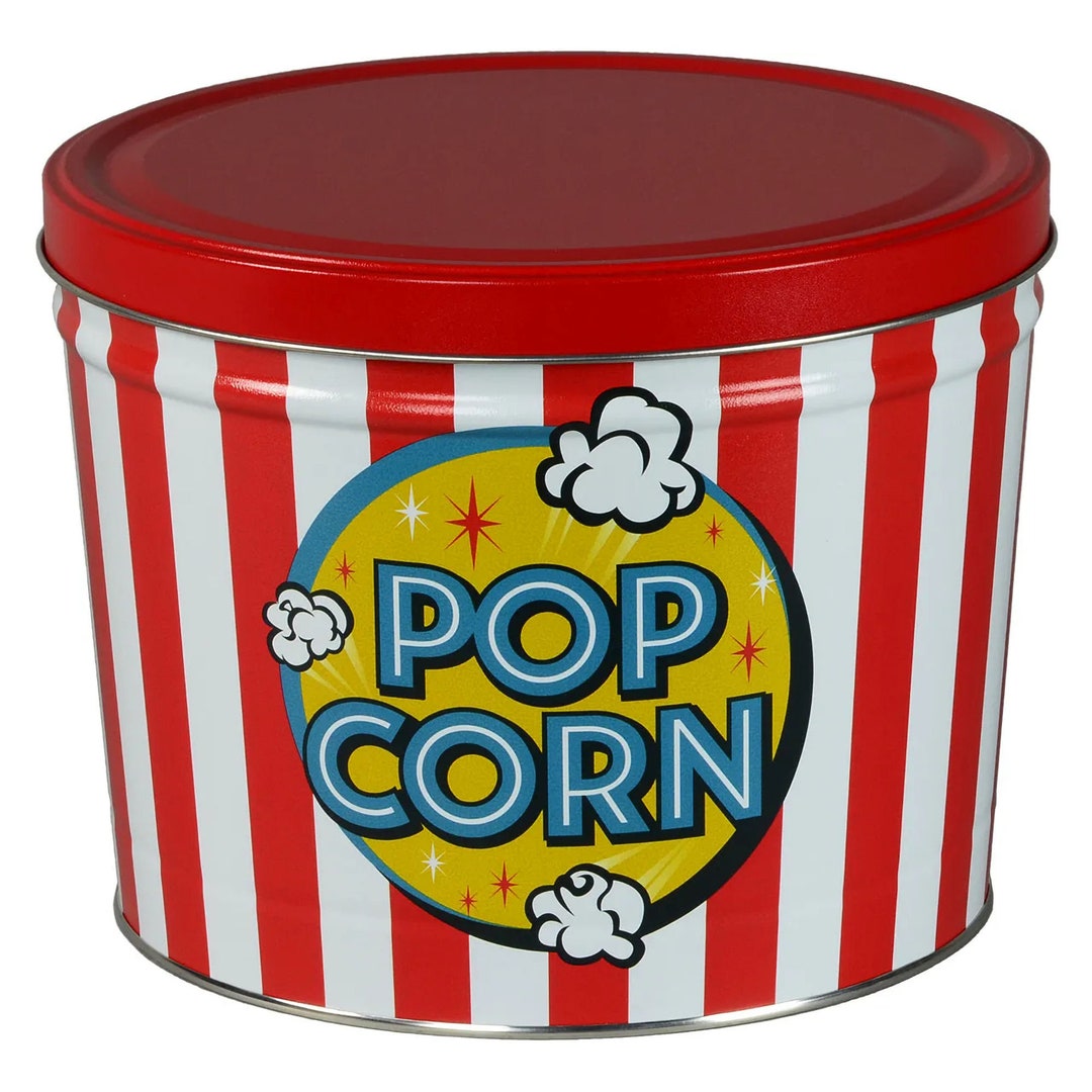 Colorful 2 Gallon Popcorn Tin Family Size personalized - Etsy