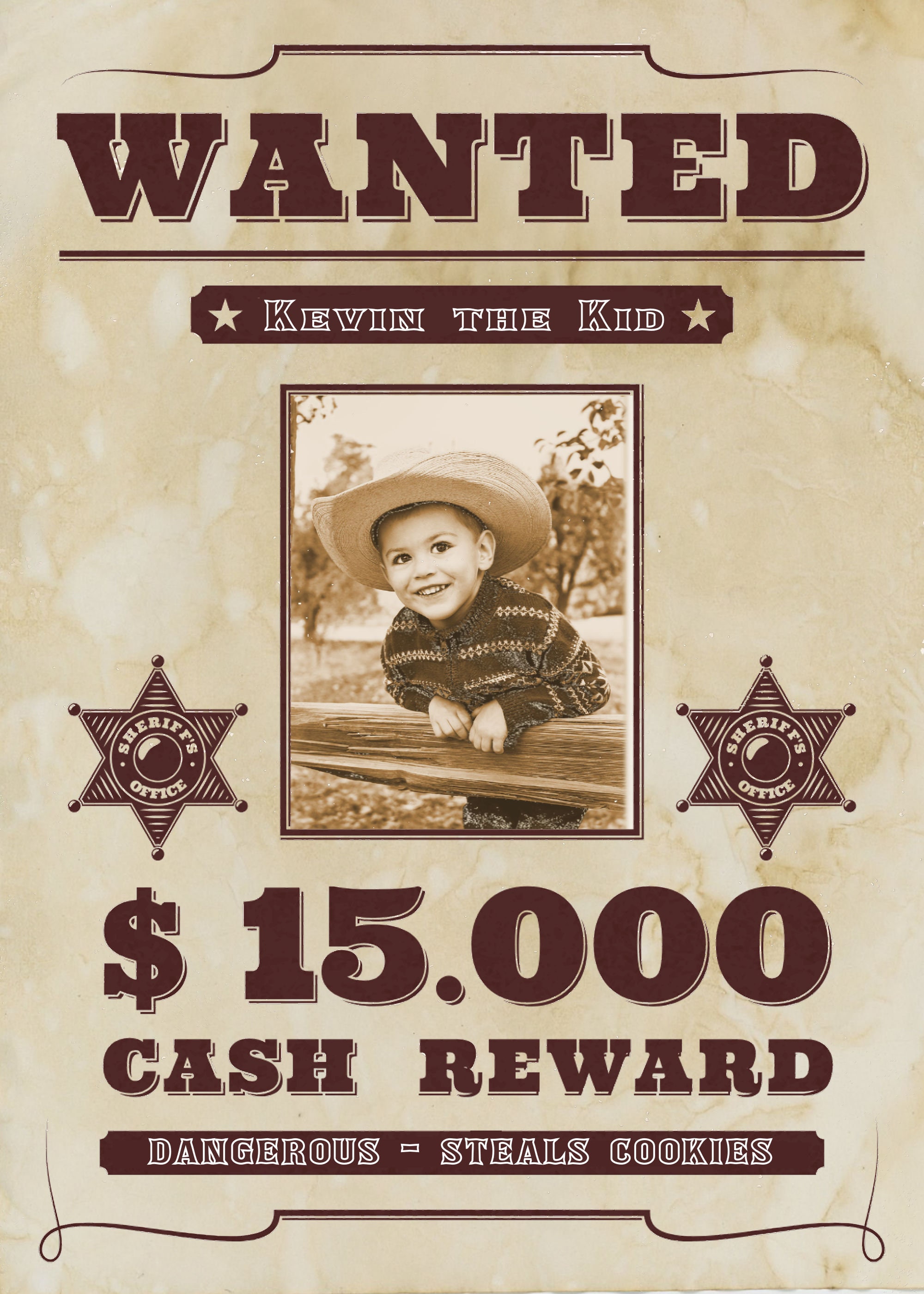 Personalized Vintage Fugitive Poster Cowboy/cowgirl wanted Dead or ...