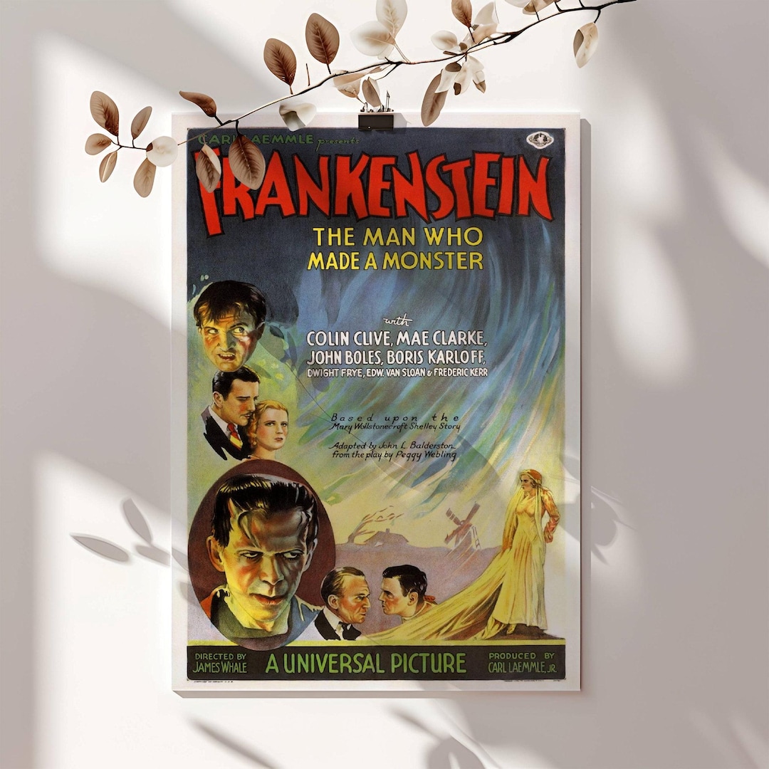 FRANKENSTEIN - the Man Who Made a Monster | A Vintage Movie Poster ...