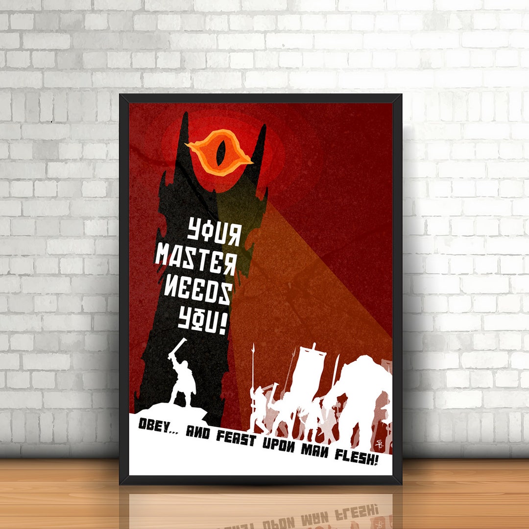 Lord of the Rings man Flesh Original Art Poster digital Download - Etsy