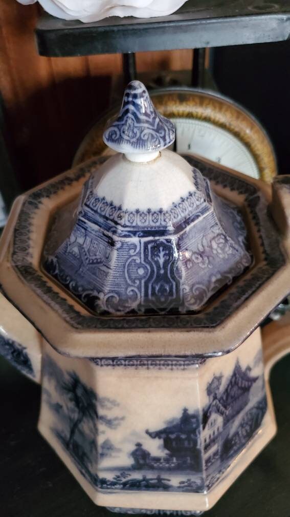 SALE ANTIQUE J Clementson Ironstone Tillenberg Pattern 10 Inch Tea Pot ...