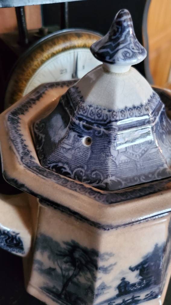 SALE ANTIQUE J Clementson Ironstone Tillenberg Pattern 10 Inch Tea Pot ...