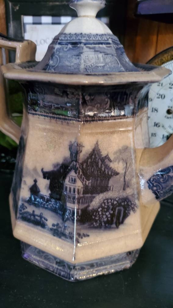 SALE ANTIQUE J Clementson Ironstone Tillenberg Pattern 10 Inch Tea Pot ...