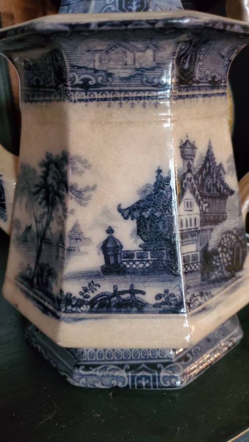 SALE ANTIQUE J Clementson Ironstone Tillenberg Pattern 10 Inch Tea Pot ...