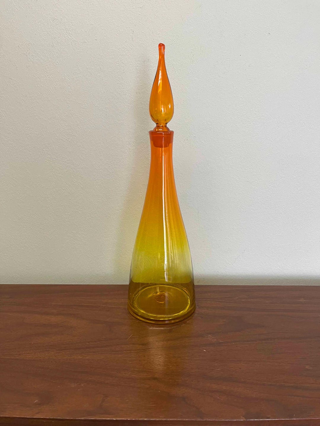 Vintage MCM Blenko Tangerine Glass Decanter 920M 16 1/2 - Etsy