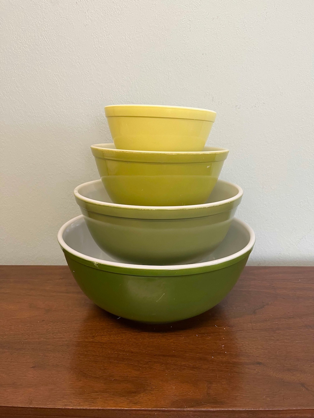 Vintage Pyrex Verde Green Nesting Mixing Bowls - Set of 4 - Etsy
