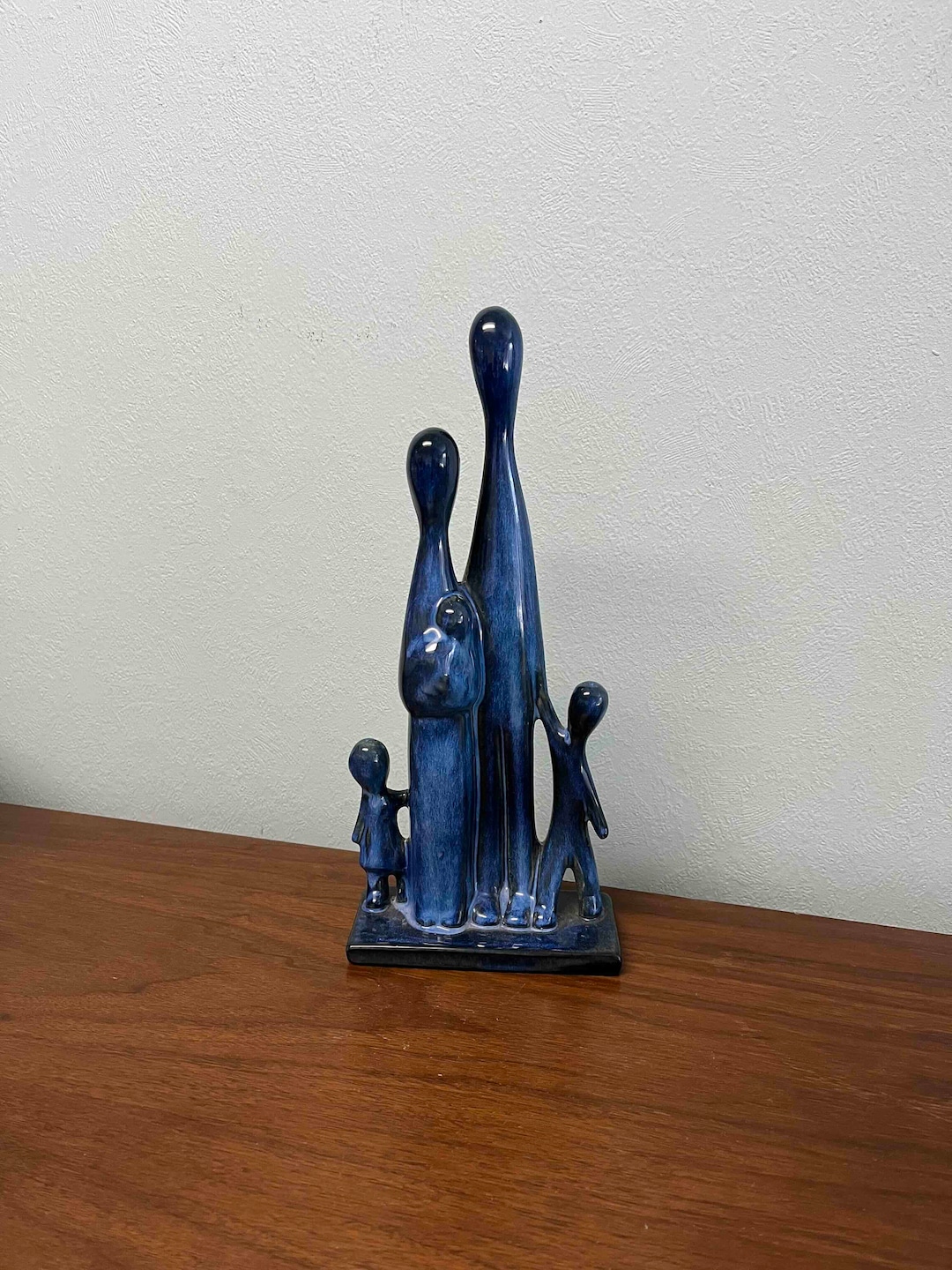 Vintage Hard to Find - Howard Pierce Blue Porcelain Glazed Family Group ...