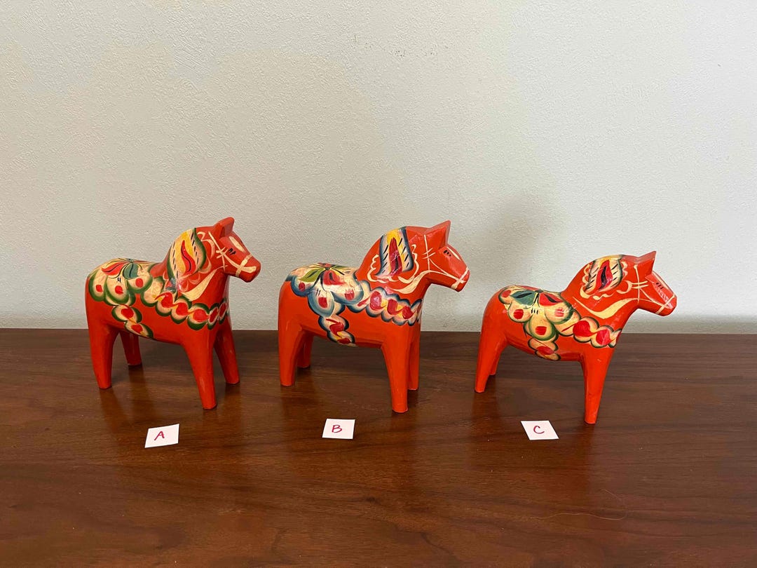 Vintage Dala Horse Wood Figurines - Sweden - Choose From Drop Down - Etsy