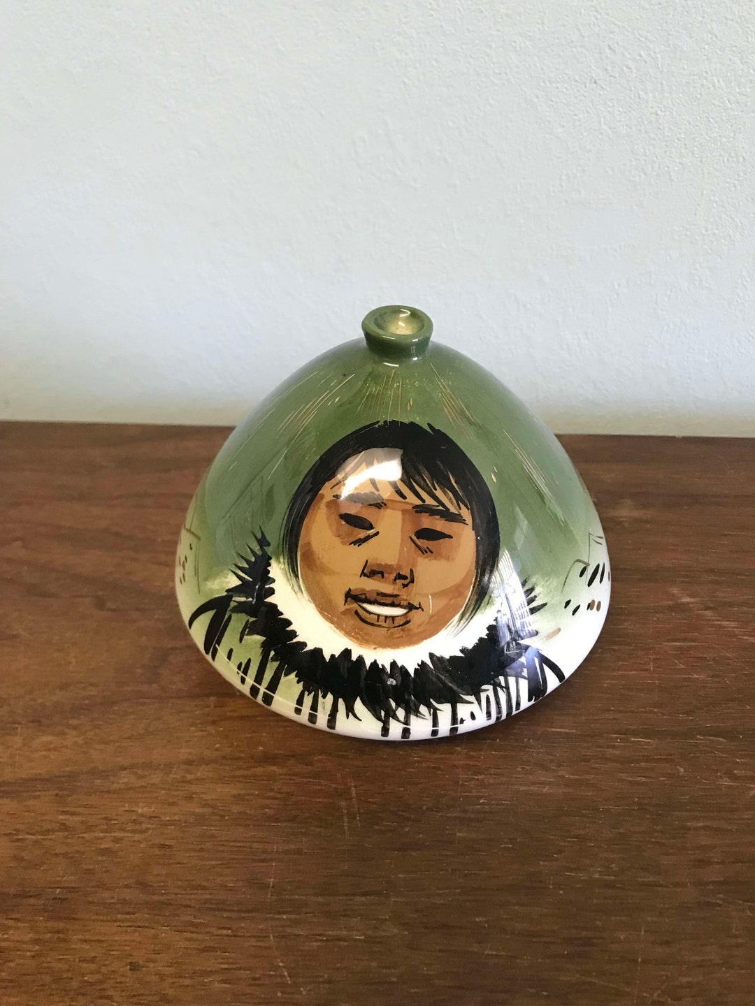 Mid Century Sascha Brastoff Hand Painted Alaska Inuit Chimney Ashtray ...
